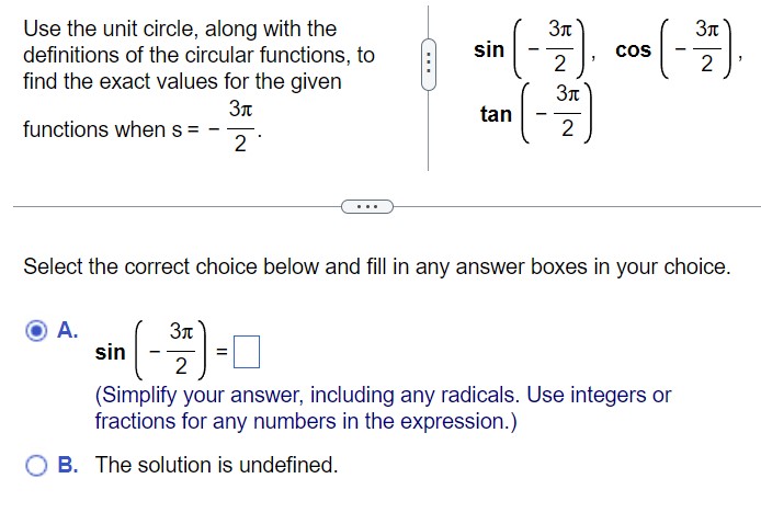 Solved Use the unit circle, along with the definitions of | Chegg.com