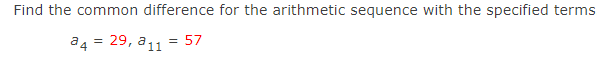 Solved Find the common difference for the arithmetic | Chegg.com