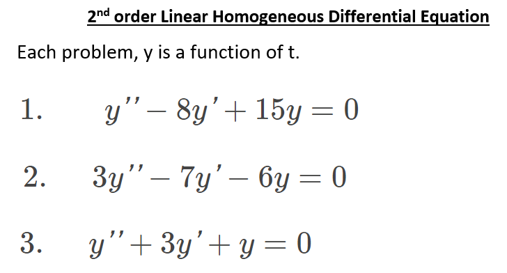 Solved 2nd order Linear Homogeneous Differential Equation | Chegg.com