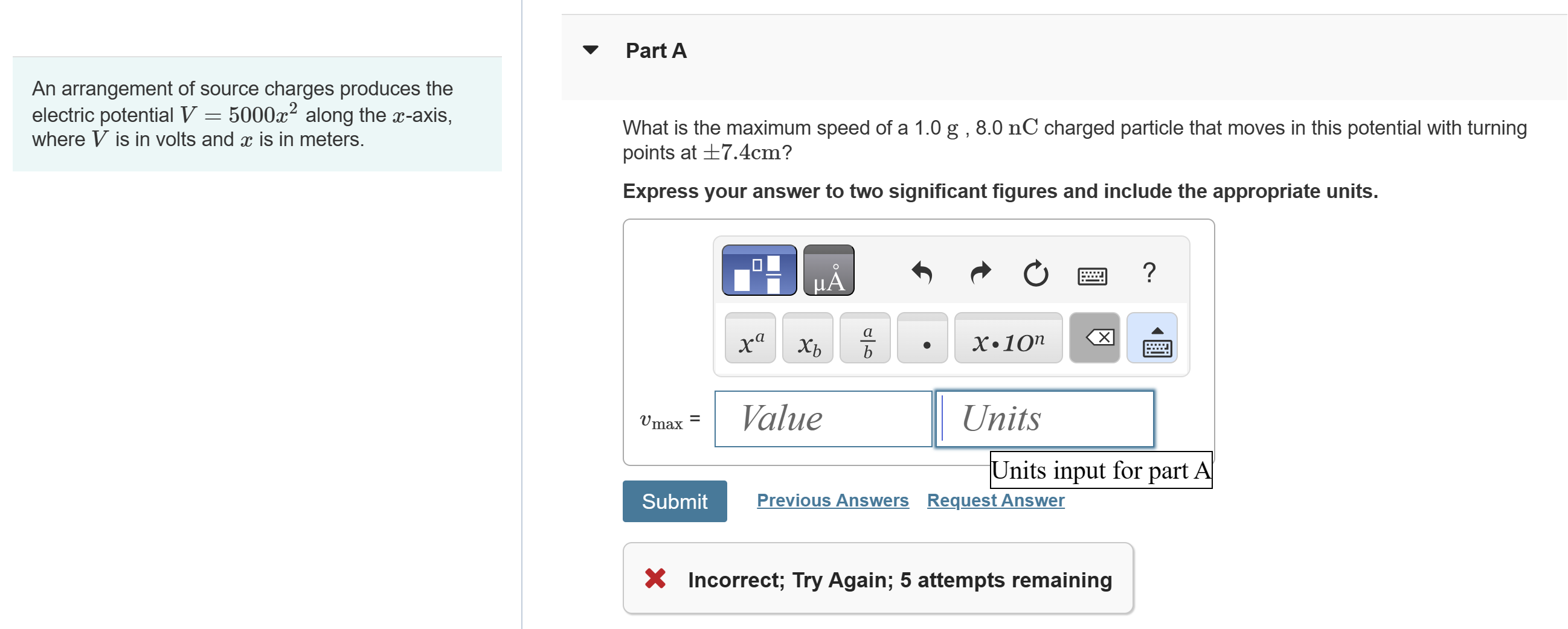 [Solved]: An arrangement of source charges produces the ele