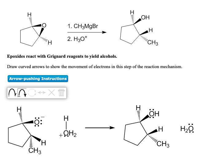 Solved Н. In OH 1. CH3MgBr H 2. H30* H CH3 Epoxides react | Chegg.com