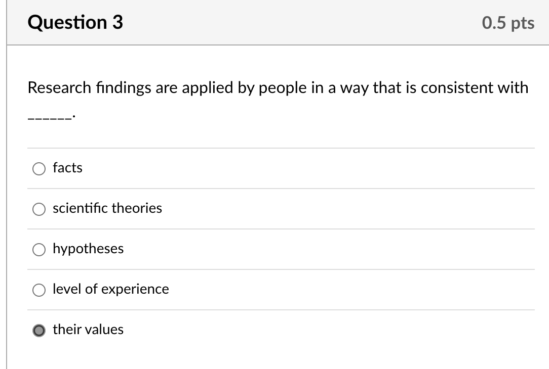 Solved Question 3Research findings are applied by people in | Chegg.com