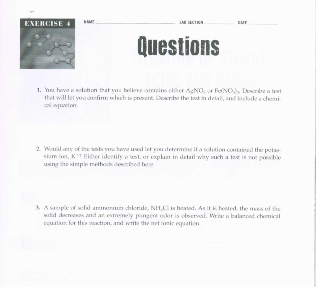 Solved EXERCISE 4 NAME LAB SECTION DATE Questions 1. You | Chegg.com