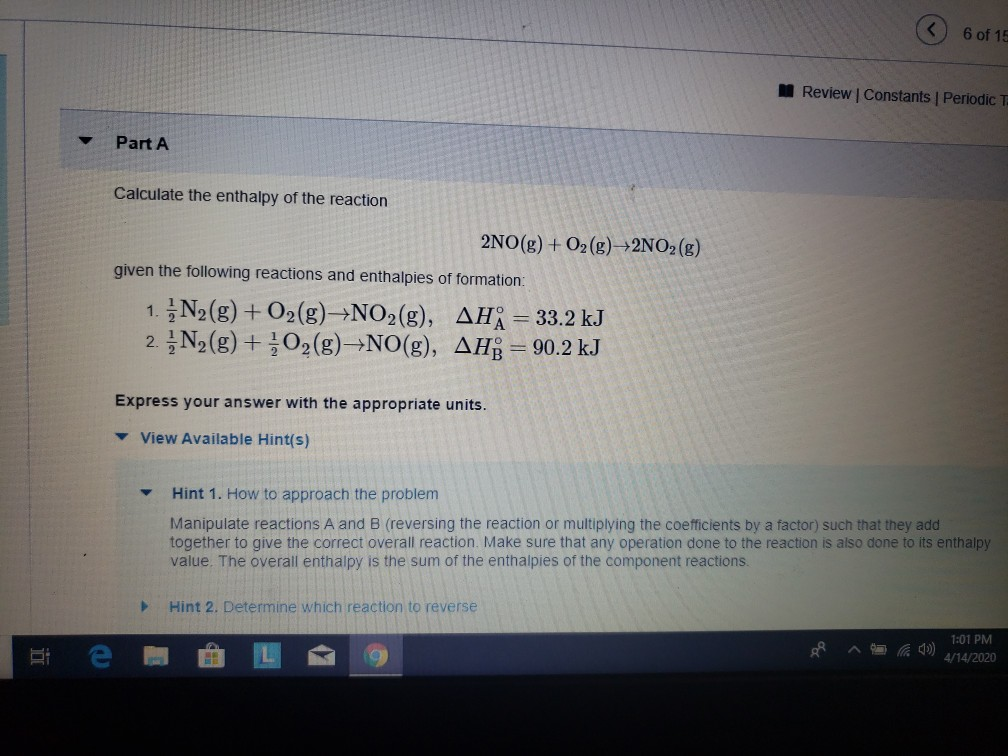 Solved 6 of 15 Review Constants Periodic T- Part A Calculate | Chegg.com