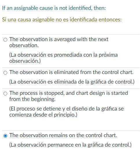 Solved If an assignable cause is not identified, then: Si | Chegg.com