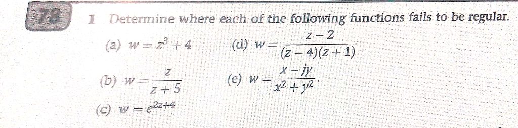 Solved Determine where each of the following functions fails | Chegg.com