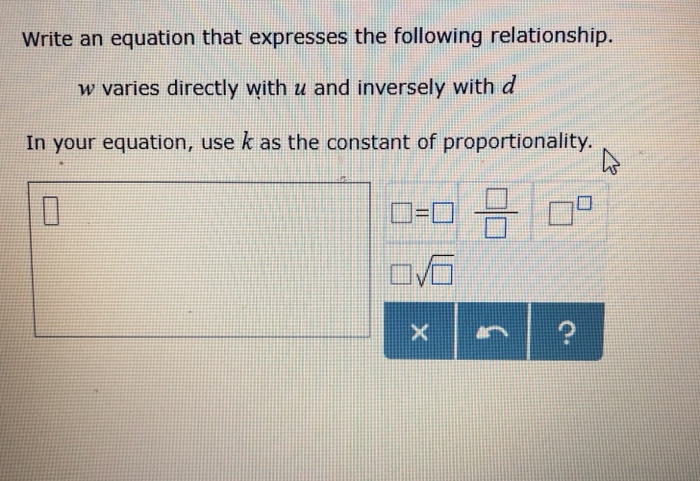 Solved Write An Equation That Expresses The Following