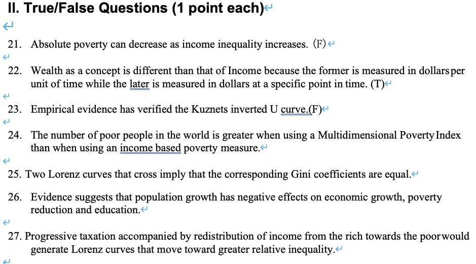 Solved II. True/False Questions (1 point each) 21. Absolute | Chegg.com