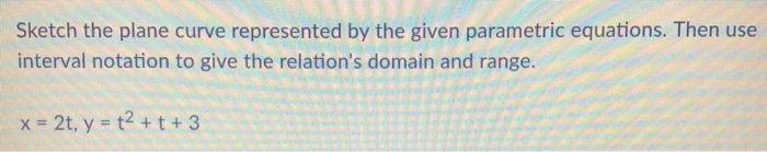 Solved Sketch the plane curve represented by the given | Chegg.com