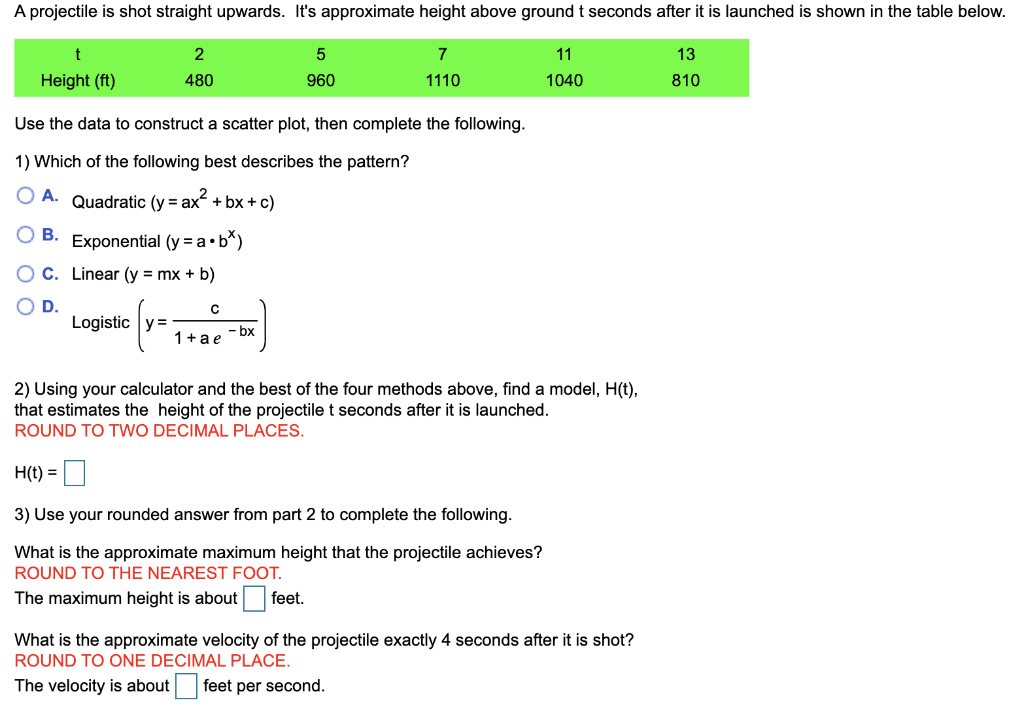 Solved A projectile is shot straight upwards. It's | Chegg.com