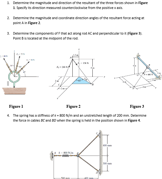 Solved 1. Determine the magnitude and direction of the | Chegg.com
