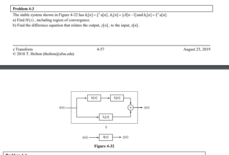 Solved Problem 4-3 The stable system shown in Figure 4-32 | Chegg.com