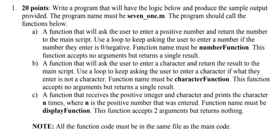 Solved 1 20 Points Write A Program That Will Have The