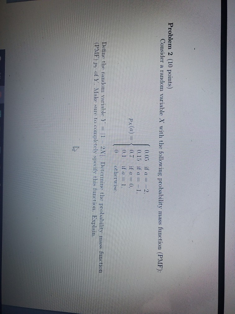 Solved Problem 2 (10 points) Consider a random variable X | Chegg.com