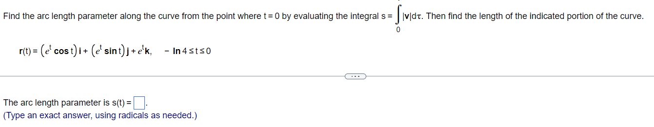 Solved Find the arc length parameter along the curve from | Chegg.com