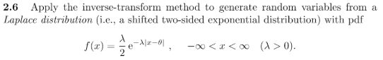 Solved 2.6 Apply the inverse-transform method to generate | Chegg.com
