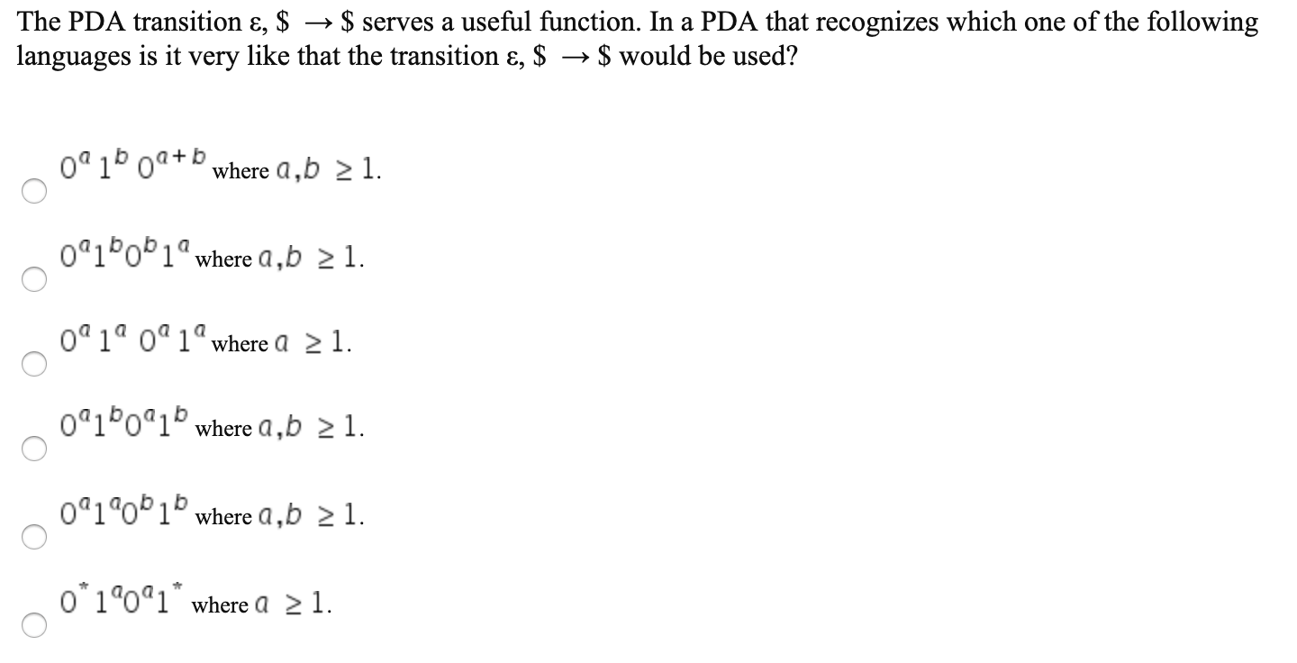 Solved The Pda Transition ε → Serves A Useful Function