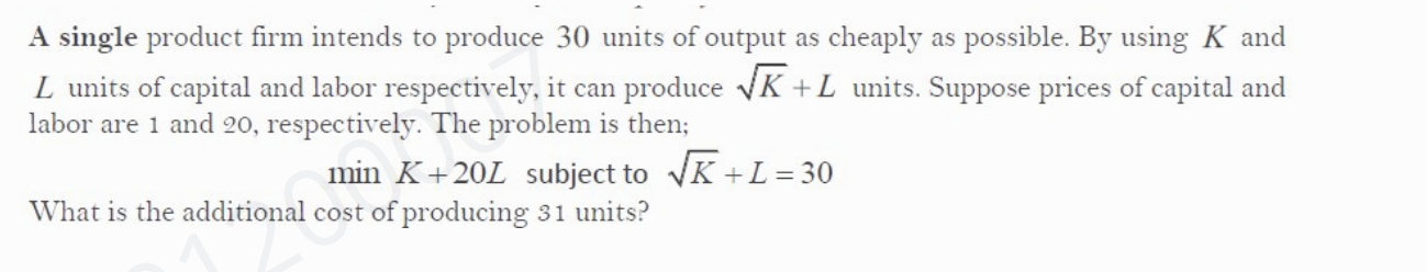 Solved A single product firm intends to produce 30 units of | Chegg.com