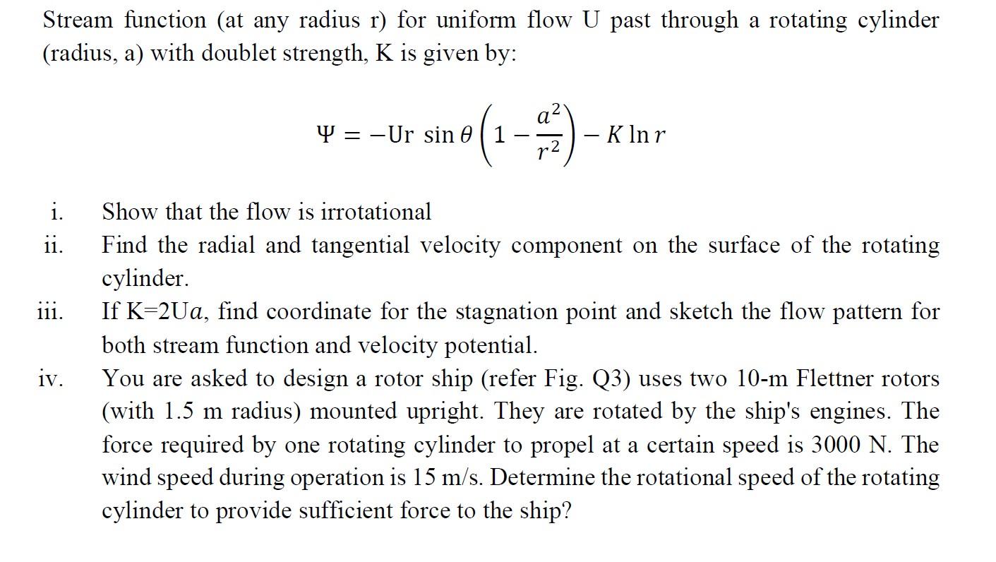 Solved Stream function (at any radius r) for uniform flow U | Chegg.com