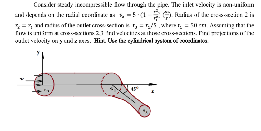 Solved Consider steady incompressible flow through the pipe. | Chegg.com