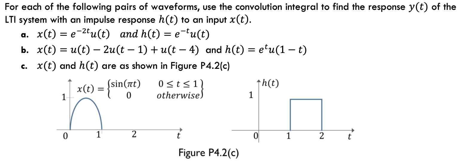 Solved For each of the following pairs of waveforms, use the | Chegg.com