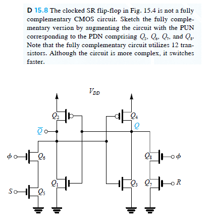 Solved D 15.8 The clocked SR flip-flop in Fig. 15.4 is not a | Chegg.com