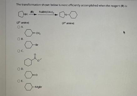 Solved The transformation shown below is mast efficiently | Chegg.com