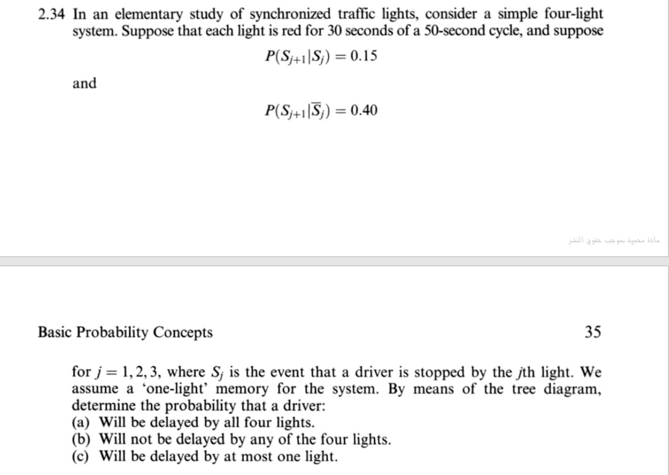 2.34 In an elementary study of synchronized traffic | Chegg.com
