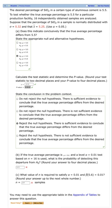 Solved The desired percentage of SiO2 in a certain type of | Chegg.com