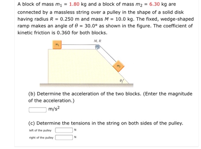 Solved A block of mass m1 = 1.80 kg and a block of mass m2 = | Chegg.com Solved A block of mass m1 = 1.80 kg and a block of mass m2 = | Chegg.com