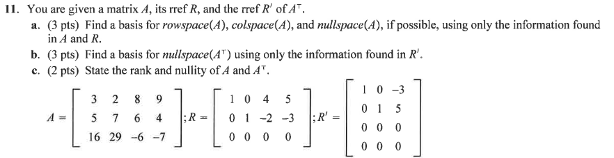Solved J L 12. The dimension of the row space of a 4x5matrix | Chegg.com