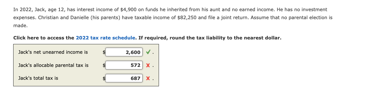 Solved In 2022, Jack, age 12 , has interest income of $4,900 | Chegg.com