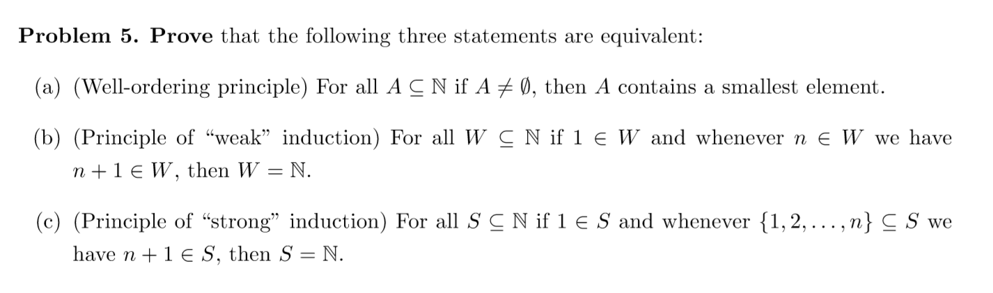 Solved Problem 5. Prove that the following three statements | Chegg.com