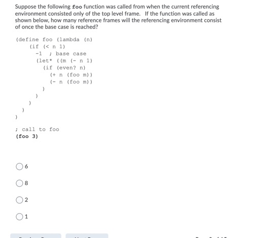 Solved Suppose the following foo function was called from | Chegg.com