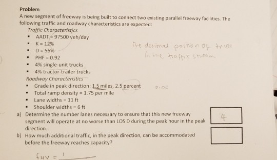 Solved Problem A new segment of freeway is being built to | Chegg.com