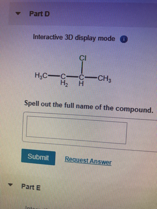 Solved Part A Interactive 3D display mode CH, CH H,C CH | Chegg.com