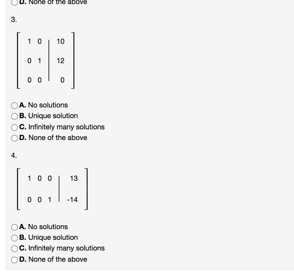 Solved (1 point) The reduced row-echelon forms of the | Chegg.com