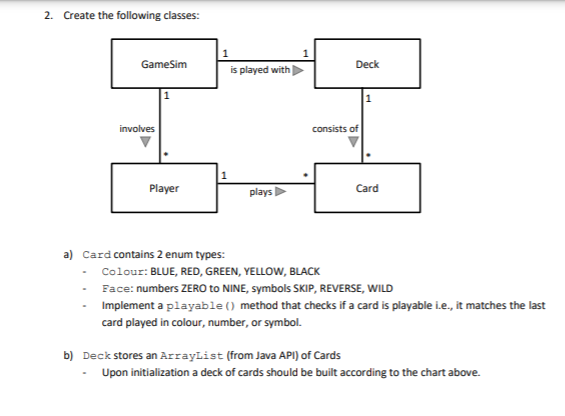 Solved 2. Create the following classes: GameSim is played | Chegg.com