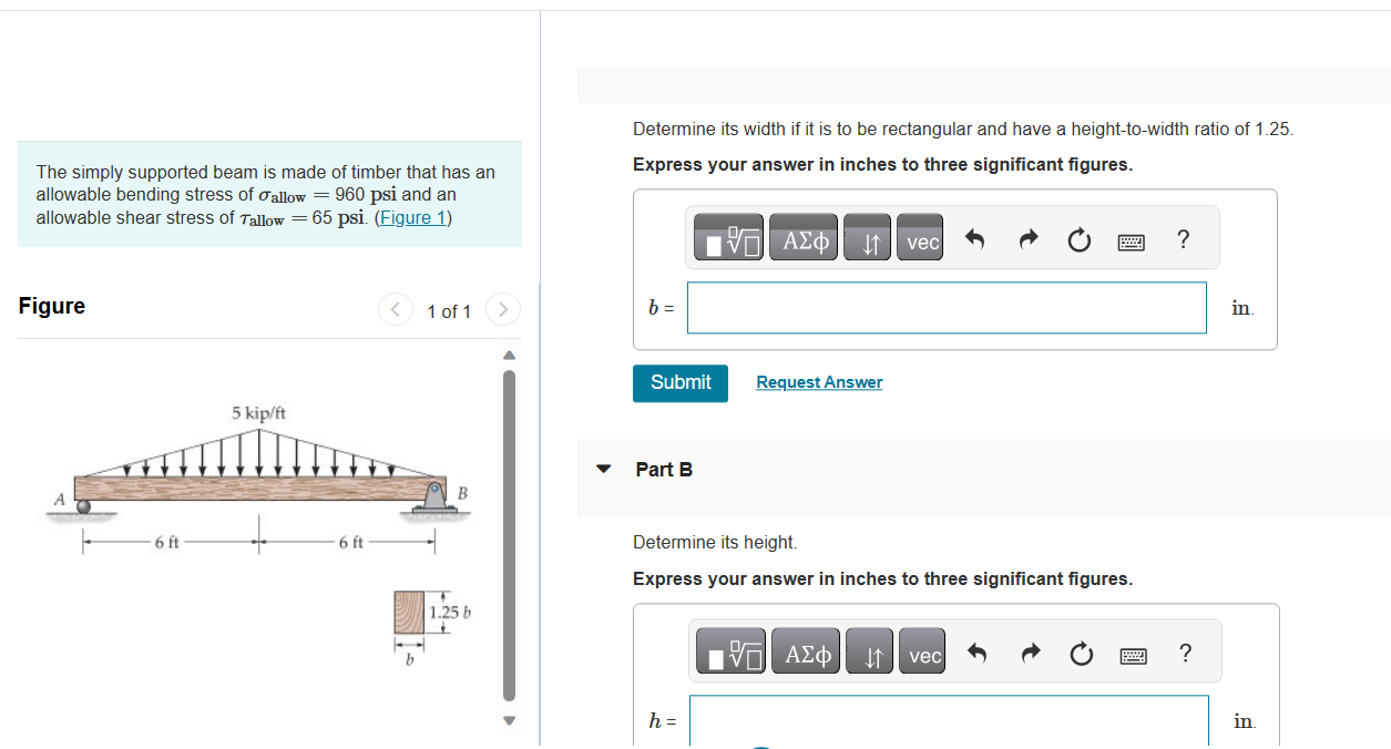 Solved Determine its width if it is to be rectangular and | Chegg.com