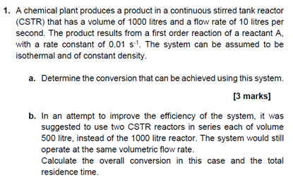 Solved A chemical plant produces a product in a continuous | Chegg.com