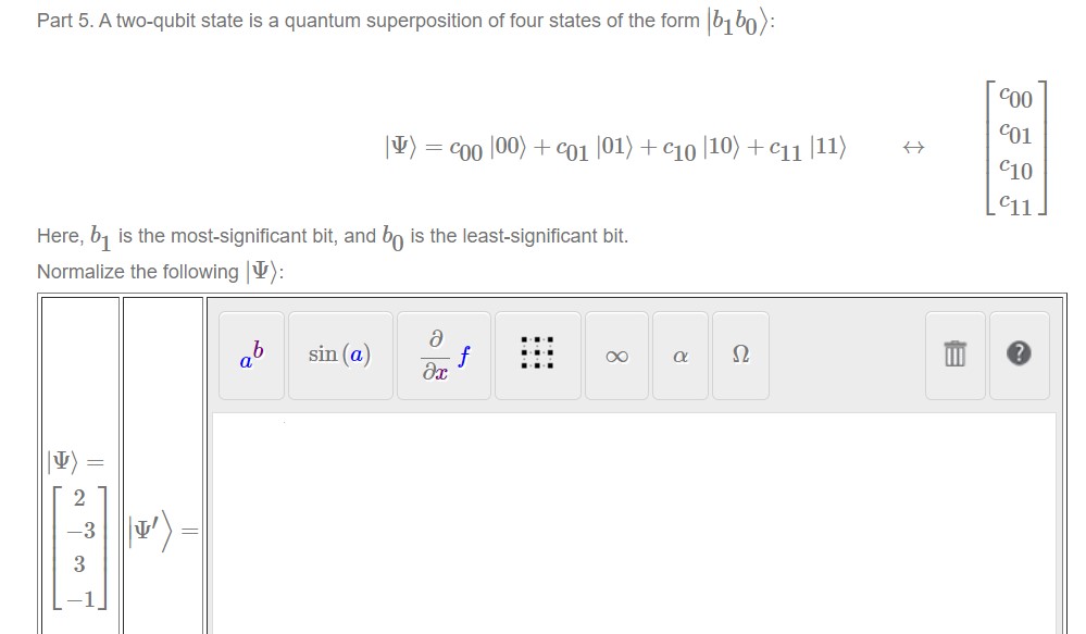 Solved Part 5. ﻿A two-qubit state is a quantum superposition | Chegg.com