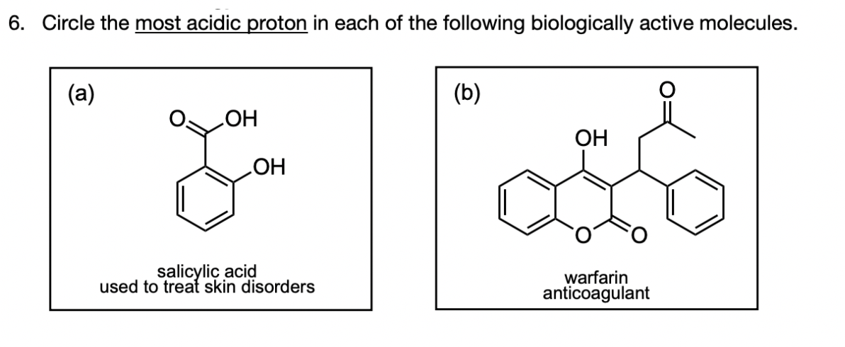 Solved Circle the most acidic proton in each of the | Chegg.com