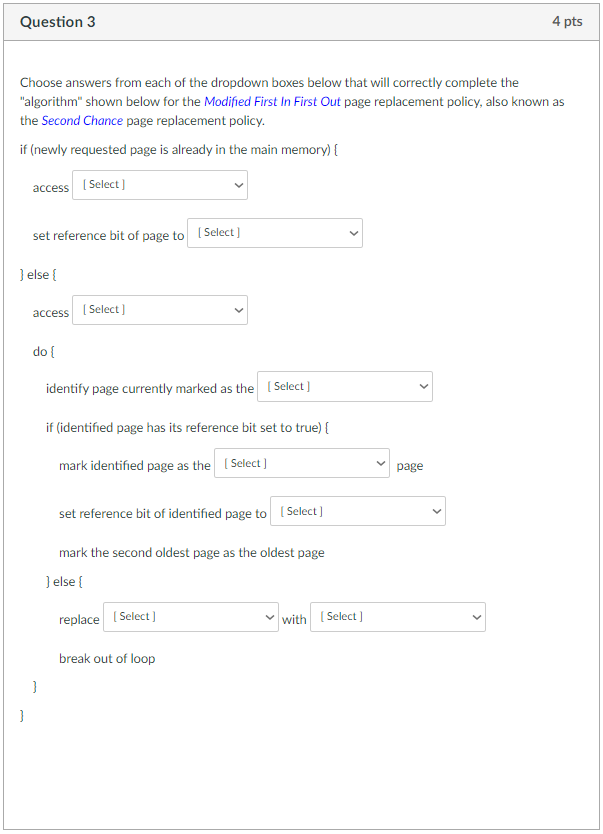 Solved Options:1) Not in main memory, already in main | Chegg.com