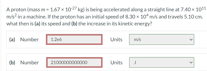Solved A proton (mass m=1.67×10−27 kg ) is being accelerated | Chegg.com