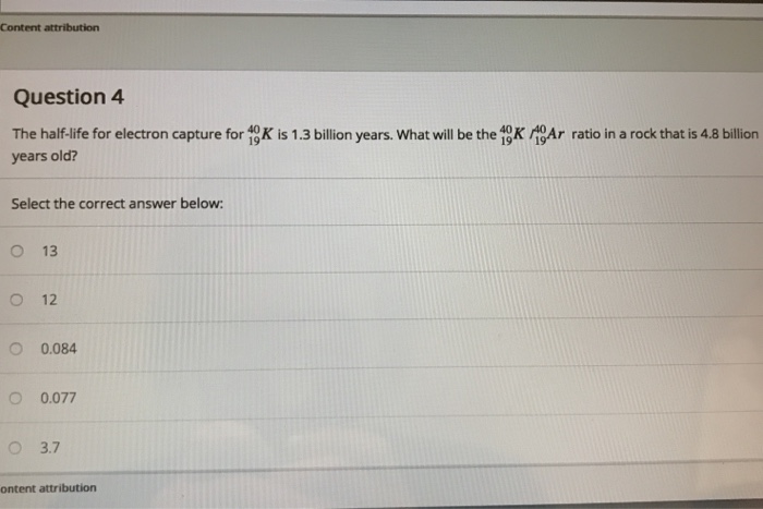 Solved Content attribution Question 4 The half-life for | Chegg.com