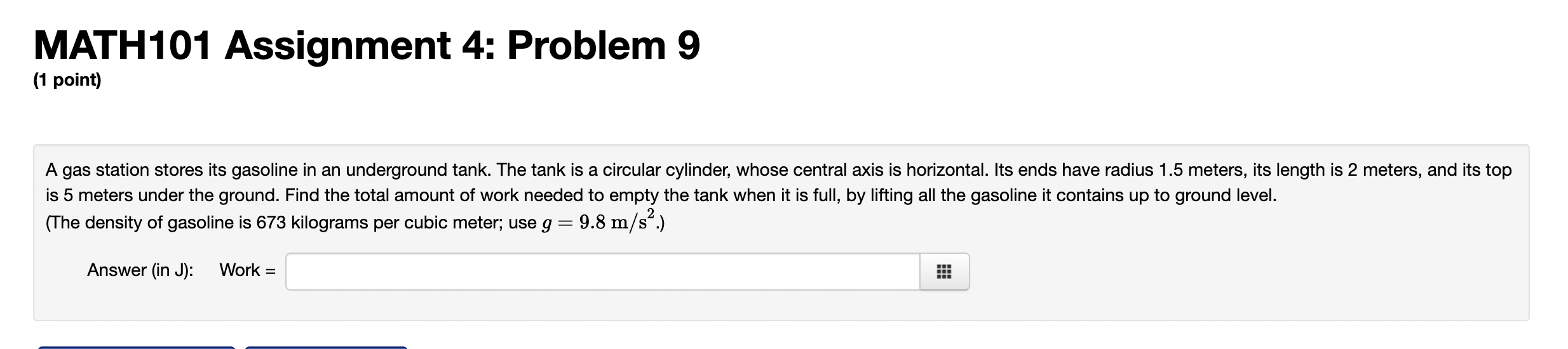 Solved MATH101 Assignment 4: Problem 9 (1 point) A gas | Chegg.com