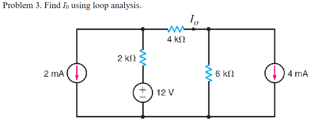 Solved Problem 3 . Find I0 using loop analysis. | Chegg.com