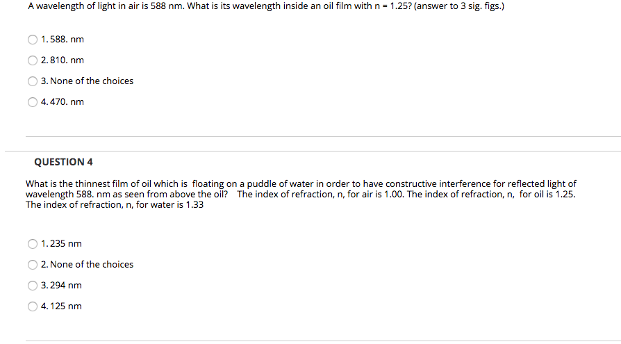 Solved A wavelength of light in air is 588 nm. What is its | Chegg.com