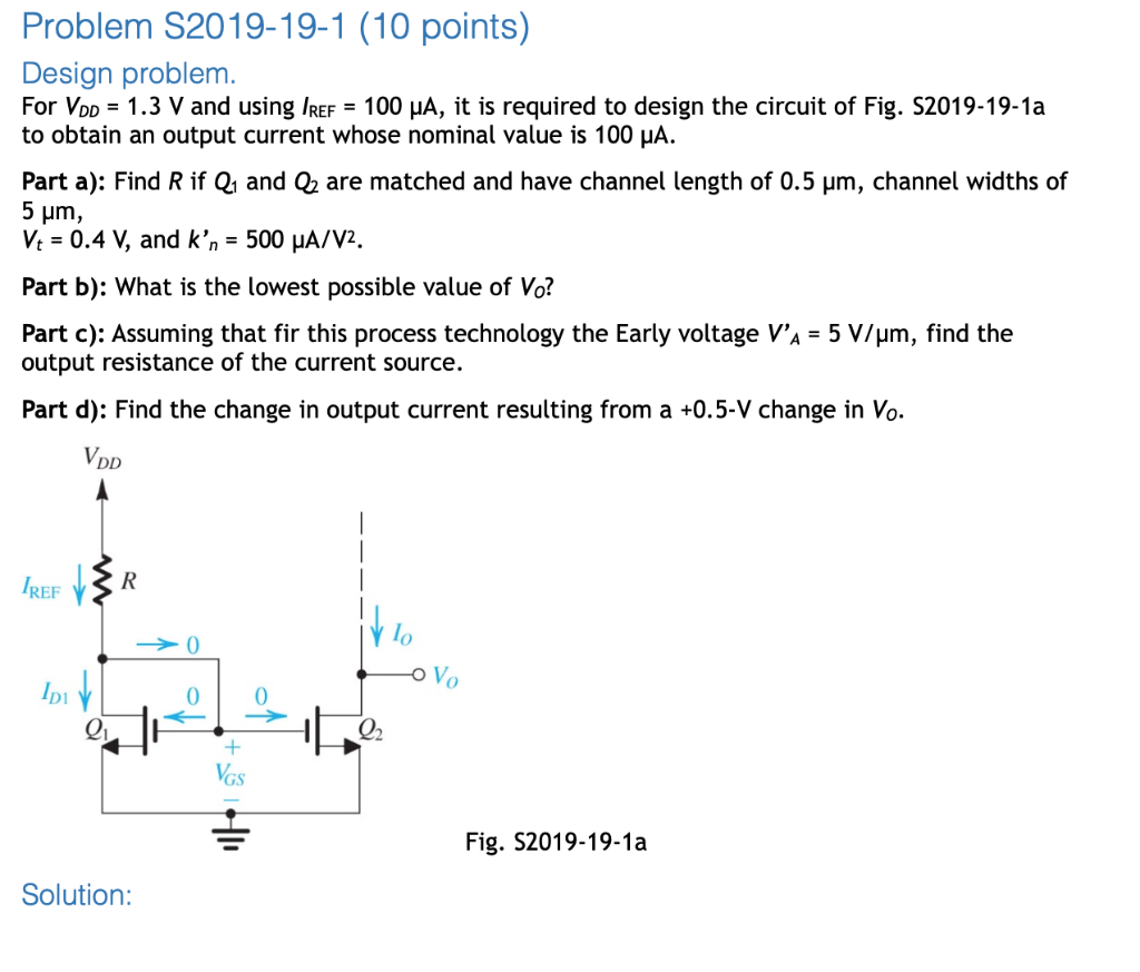 Solved Problem S2019-19-1 (10 points) Design problem For | Chegg.com